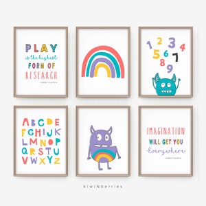 Alphabet Print, Colorful Alphabet, Educational Prints, Alphabet Wall ...