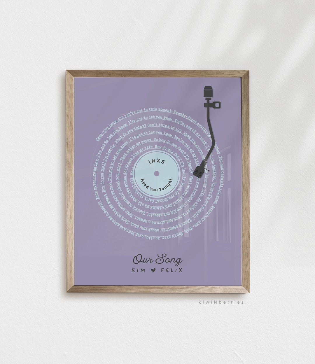Vinyl Record Song Poster, Couple Song Lyrics Print, Custom Gift ...