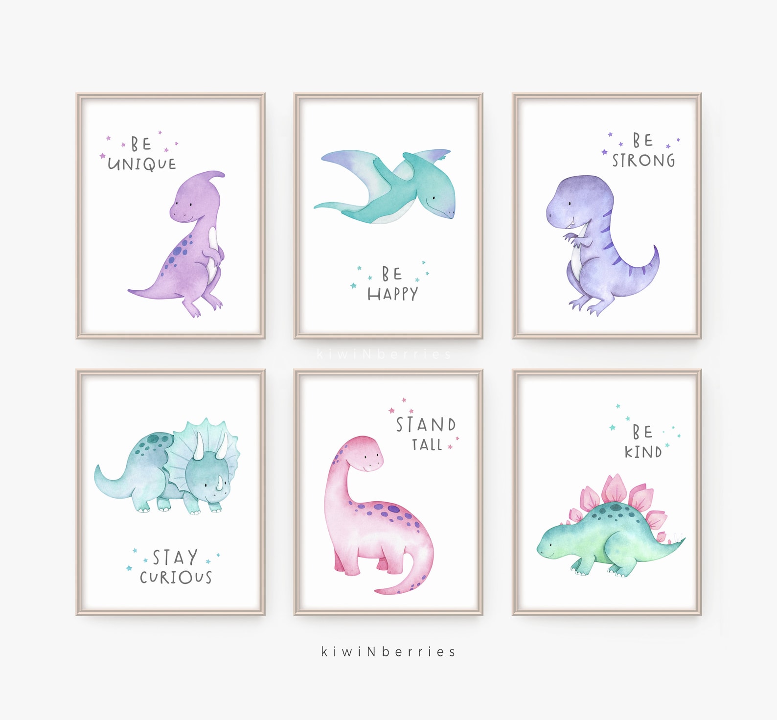Apatosaurus Print Dinosaur Prints for Girls Pink Watercolor | Etsy
