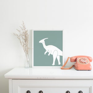 Color Block Dinosaurs Wall Art, Cute Girly Colors, Pink Teal Lilac ...