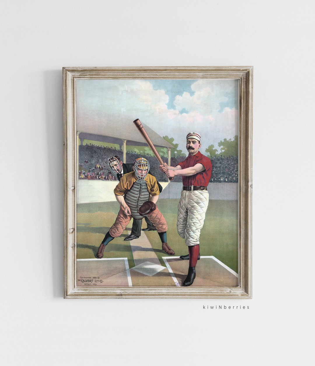 Antique Baseball Painting, Digital Decorations for Boys Room, Baseball ...