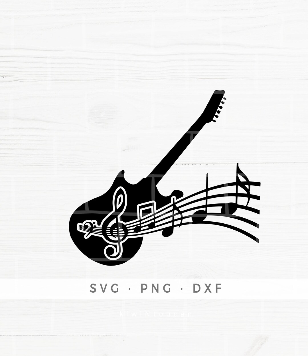 Music Notes on a Guitar SVG, Cutting Files for Cricut and Silhouette ...