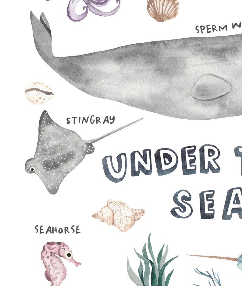 Under the Sea Prints Set of 2 Sea Charts Ocean Posters Sea - Etsy