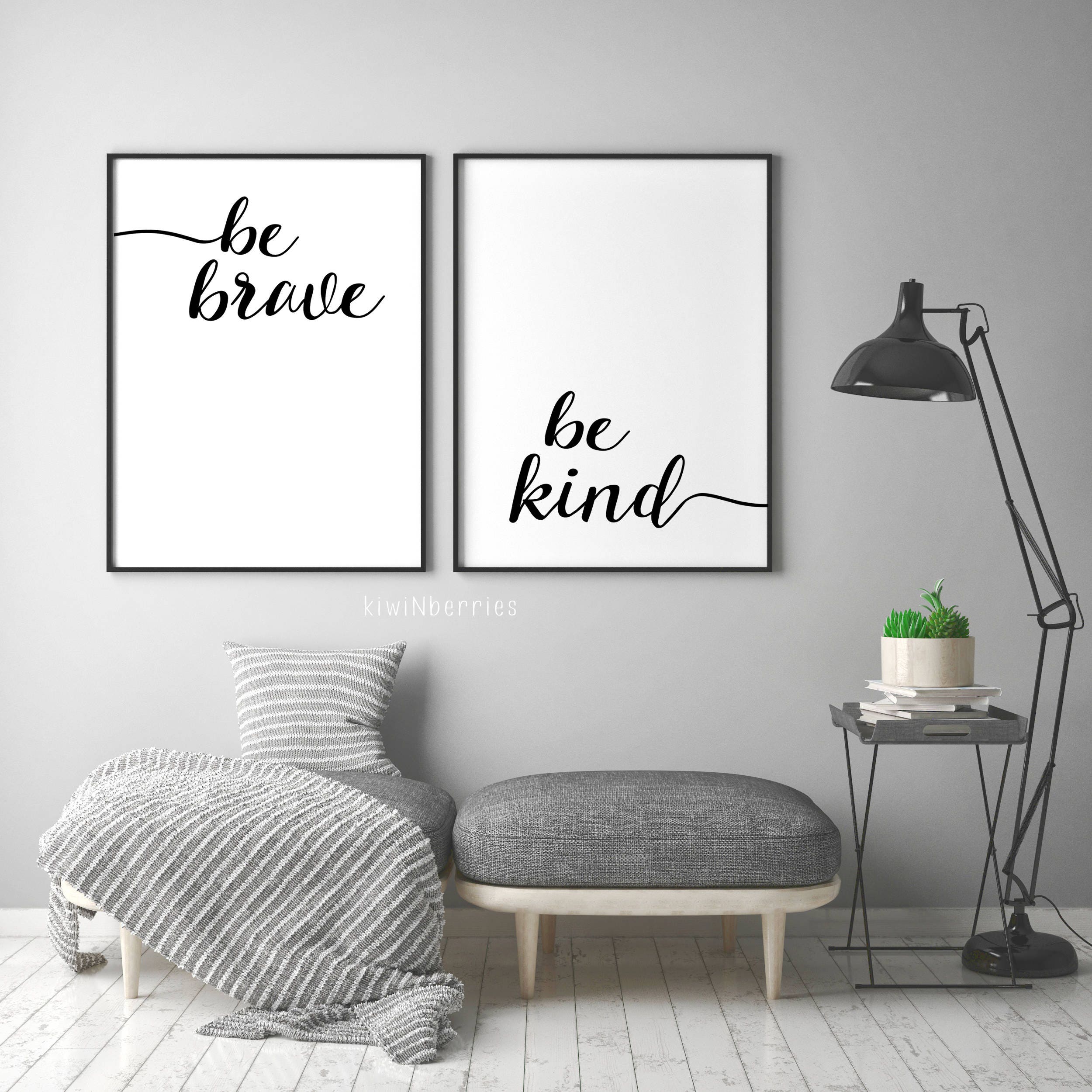 Be Brave Be Kind print Be Brave Be Kind Poster Be Brave Be | Etsy