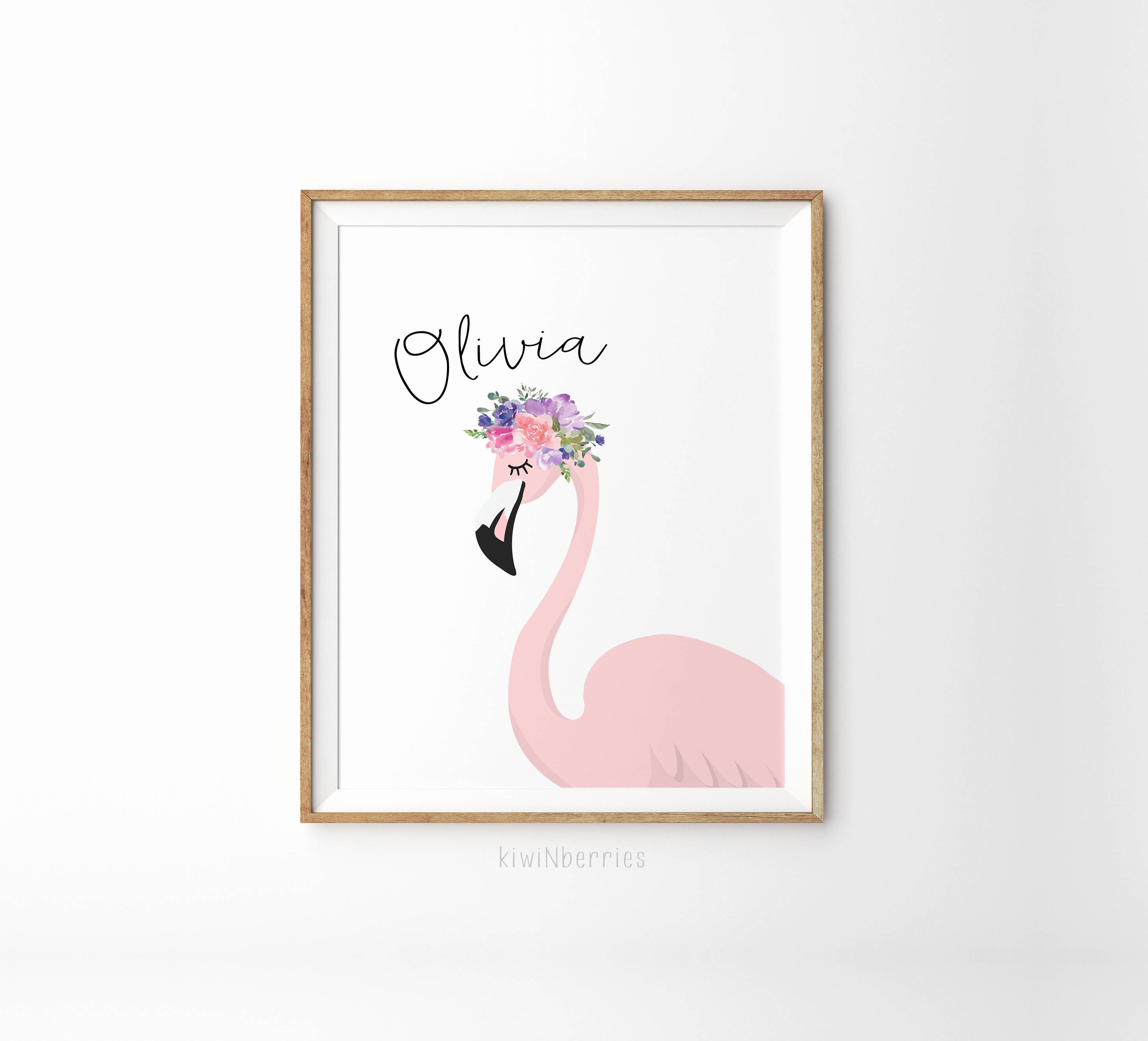 Flamingo Baby Girl Name - Baby Shower Gift - Nursery Monogram - Baby ...