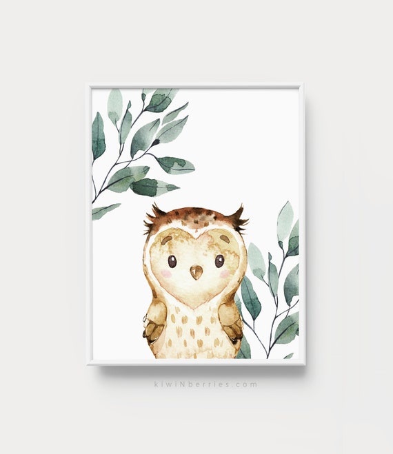 Prints Baby Owl Wall Art Nursery Girl Decor Digital Download Nursery ...