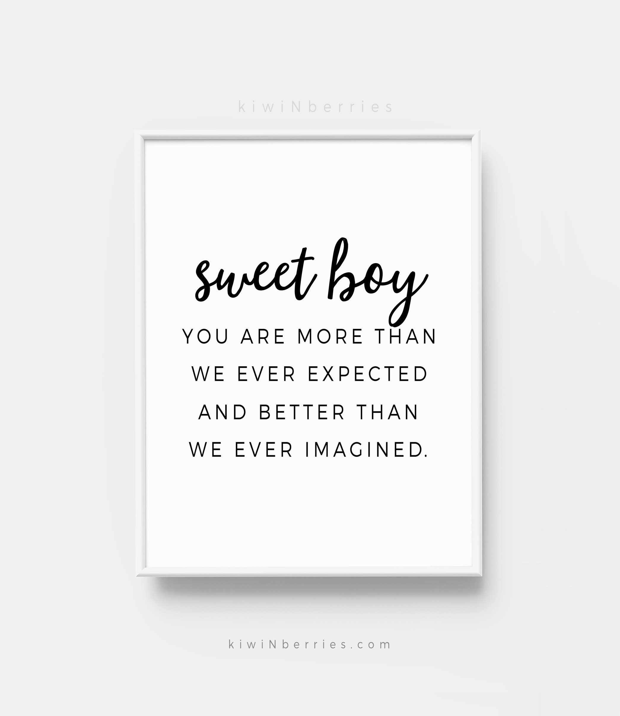 You Are More Than We Ever Expected Print Sweet Boy Printable | Etsy