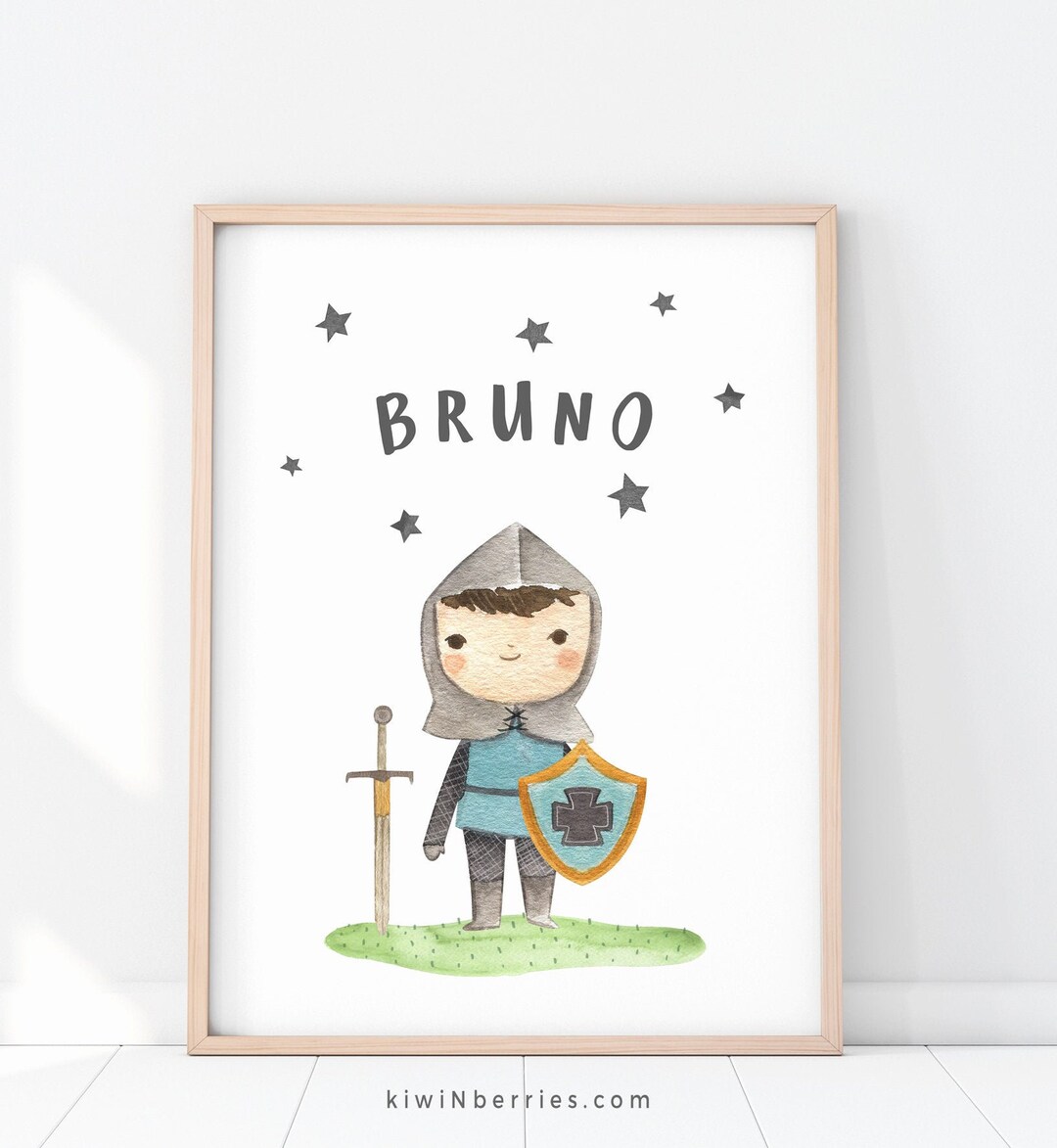Knight Name Print, Custom Boys Room Decor, Personalized Boy Name,baby ...