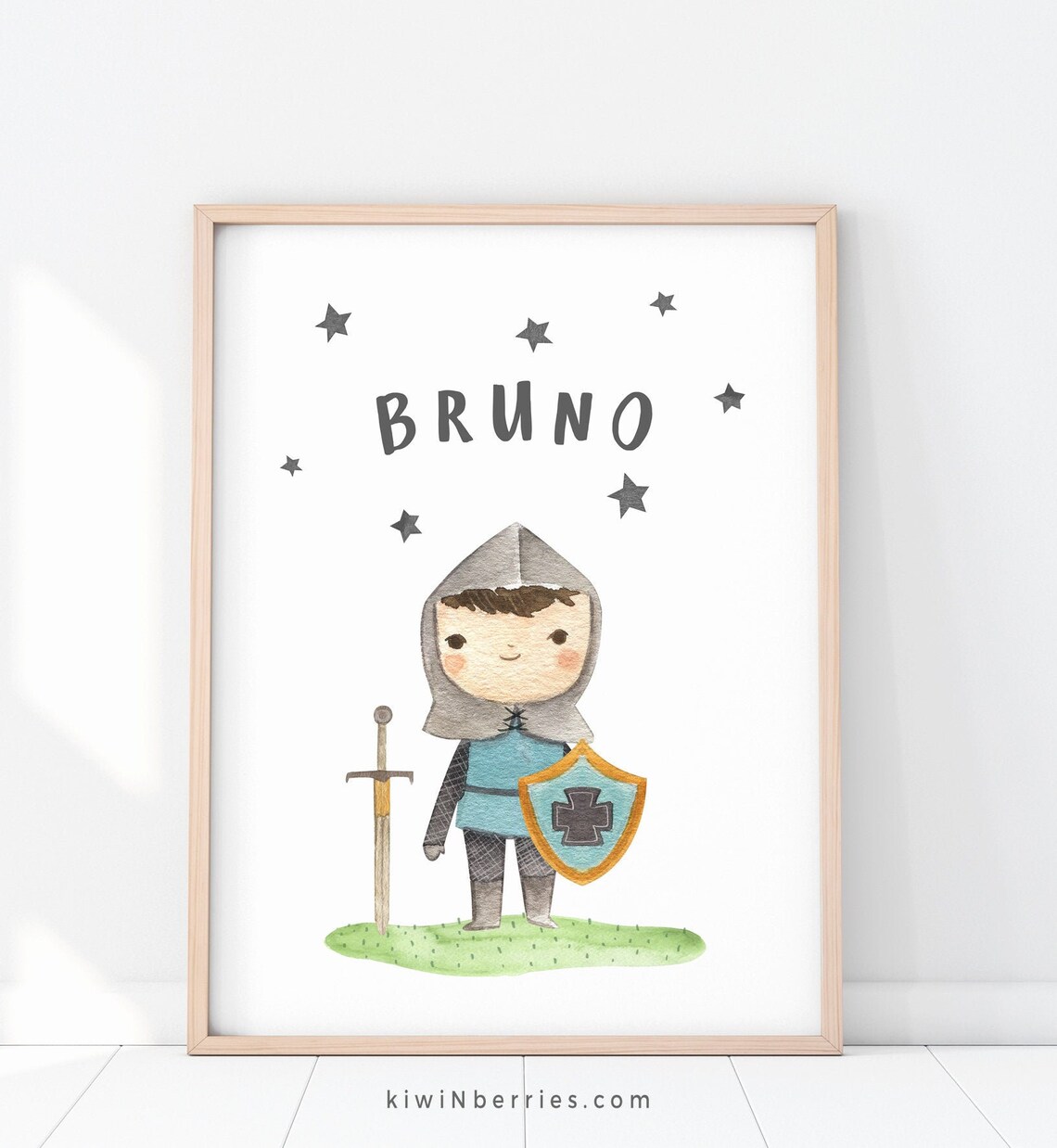Knight Name Print Custom Boys Room Decor Personalized Boy - Etsy