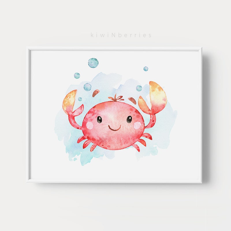 Red Crab Print - Etsy