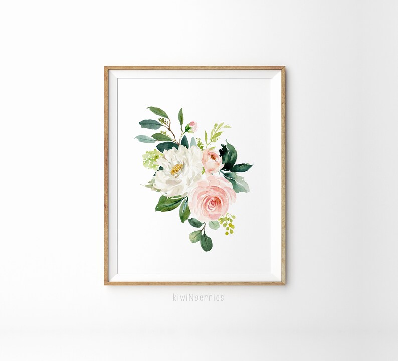 Farmhouse Nursery Decor Blush Pink Florals Pink Flowers - Etsy