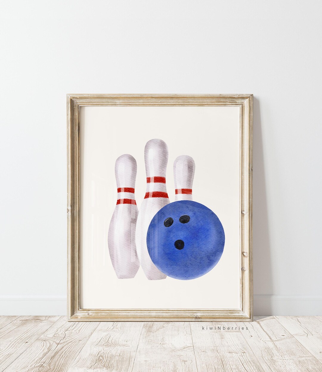 Bowling Art Print, Digital Bowling Art, Bowling Pins, Sports Printable ...
