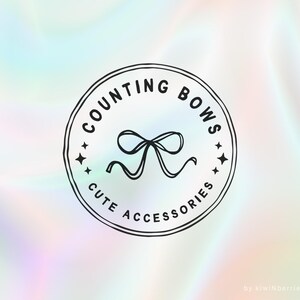 Hand Drawn Bow Logo, Round Premade Logo, Ribbon Bow Design, Branding ...