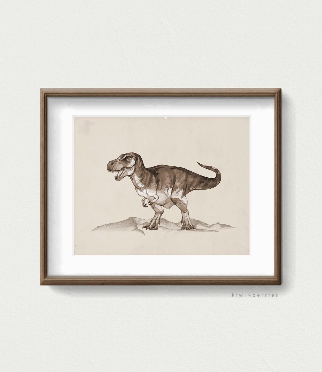 T-rex Print Digital, Sketch Illustration, Dinosaur Wall Art, Dino ...