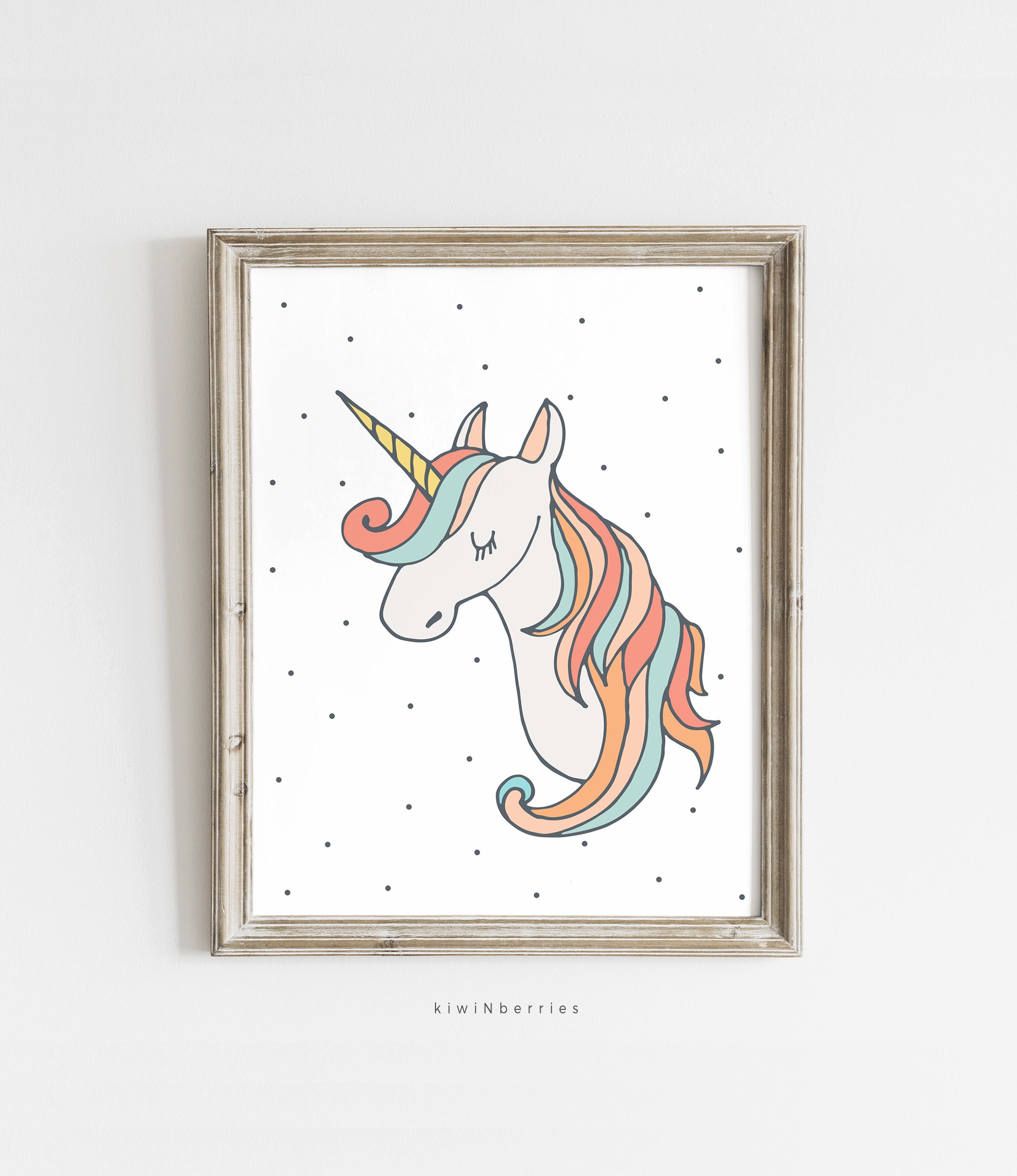 Boho Unicorn Print Set Girls Room Decor Printable Digital - Etsy