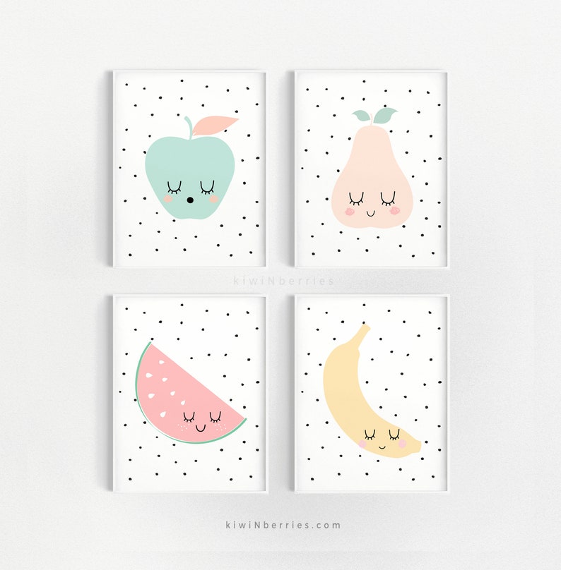 Cute Watermelon print Pastel nursery decor Nursery wall | Etsy