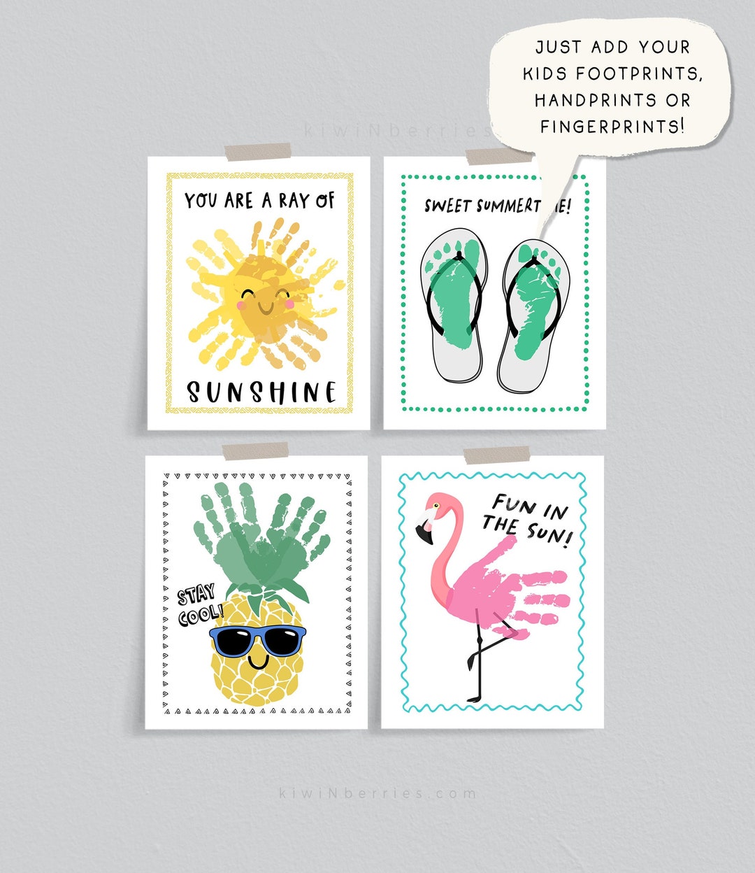 Summer Handprint Crafts: Kids Printable Activities (set of 4) - Etsy