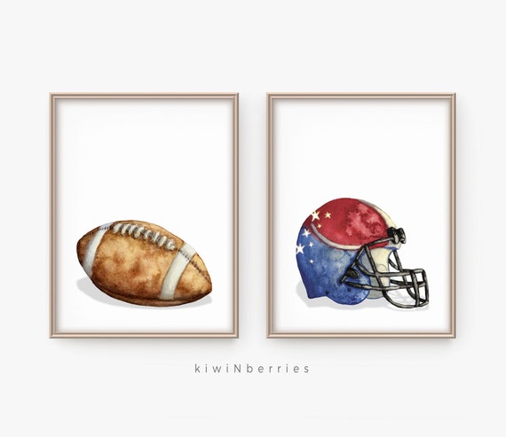 Football Print Set Football Printable Art Football Posters | Etsy