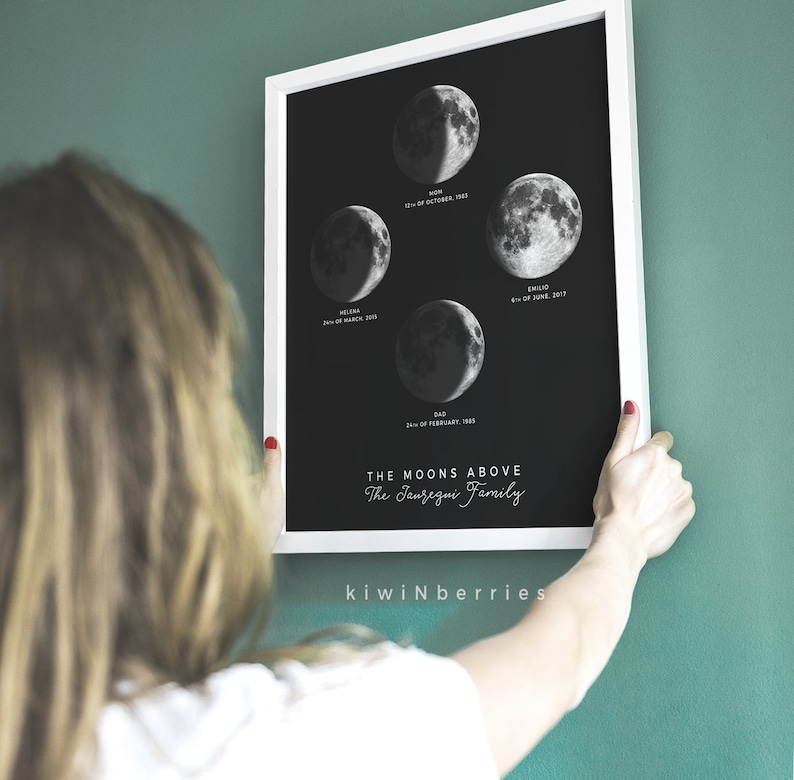 Personalized Moon Print Family Gift Printable Custom Moon - Etsy