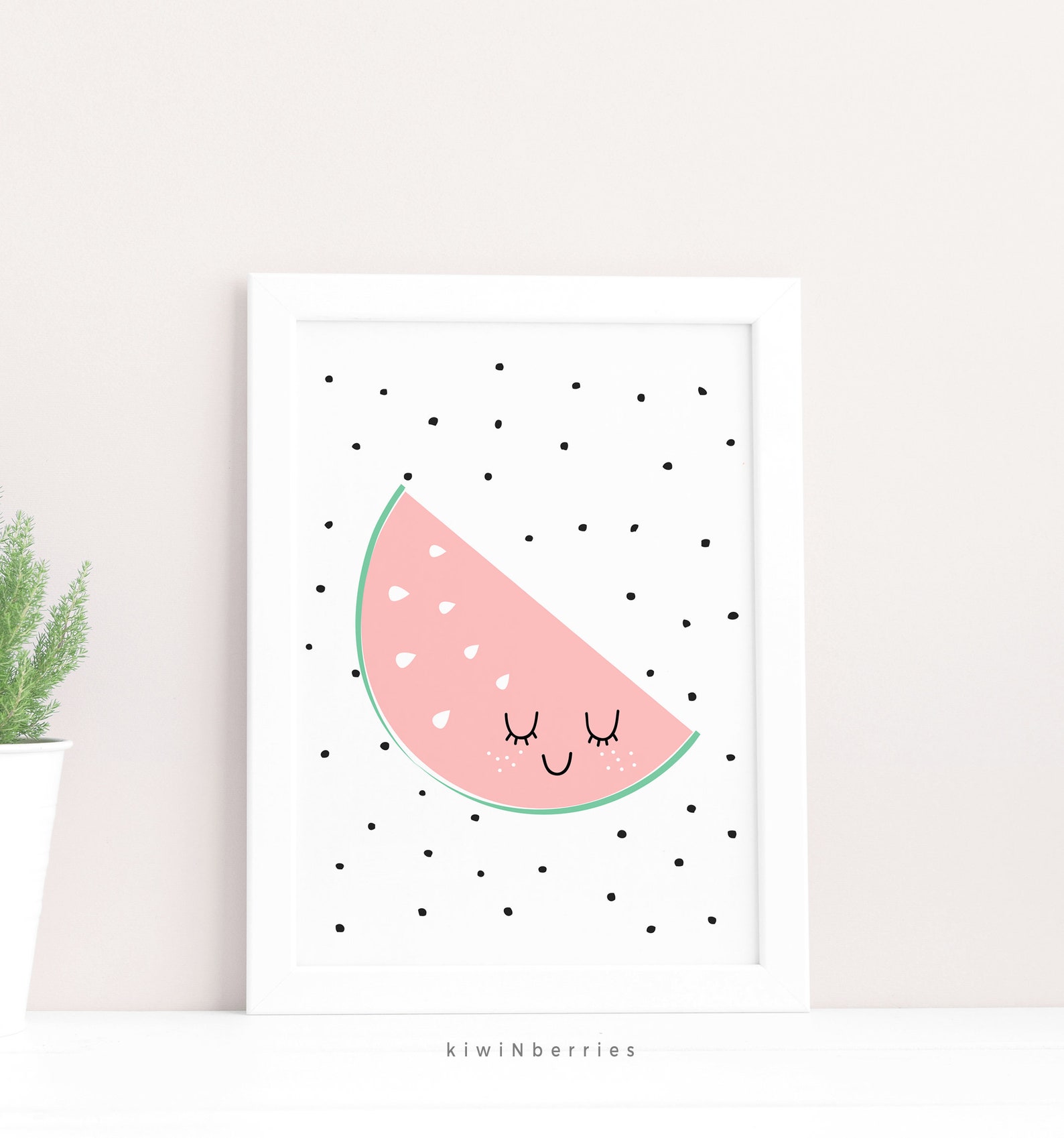 Cute Watermelon Print Pastel Nursery Decor Nursery Wall - Etsy