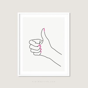 Thumbs up Hand Sign Hand Sign Prints Printable Wall Art - Etsy