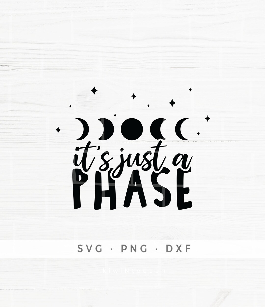 Moon Phases SVG: Boho Hippie Cricut Silhouette Cut File (PNG, DXF) - Etsy