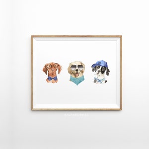 Cool Dogs Print, Boys Wall Decor, Teen Boys Wall Art, Printable Boys ...