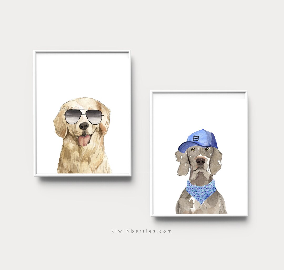 Cool Dog Prints, Boys Room Decor, Teen Boy Wall Art, Dogs Prints, Dog ...