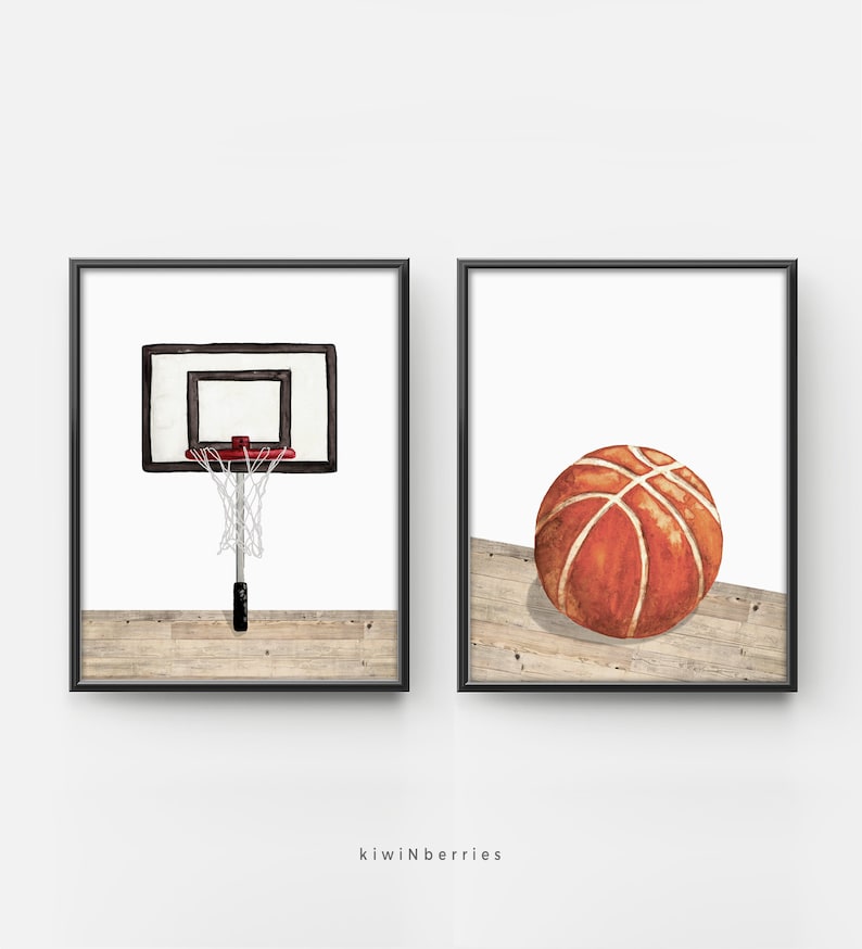 Basketball Print Set Boys Room Decor Printable Digital - Etsy