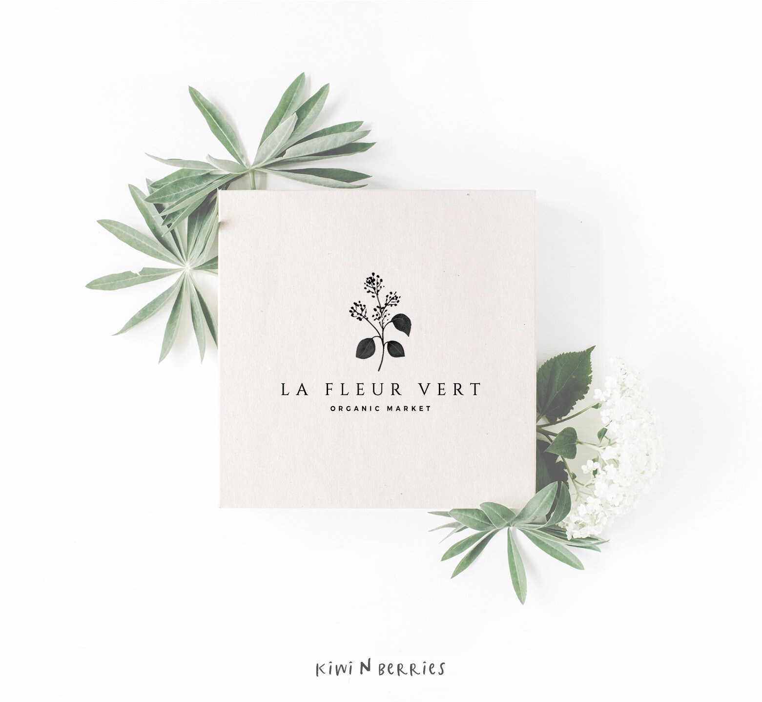 Simple Logo Design Greenery Logo Botanical Logo - Etsy