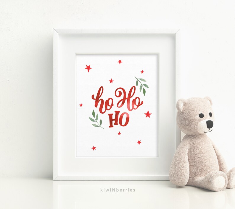 HOHOHO Print, Christmas Wall Art, Christmas Printable, Cute Christmas ...