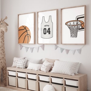 Basket Set of Prints, Printable Basketball, Personalized Jersey, Custom ...