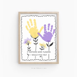 Mothers Day Handprint Flowers, Printable Crafts for Kids, Mothers Day ...