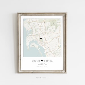 Custom Map Print, Engagement Gift, Custom City Map,personalized Map ...