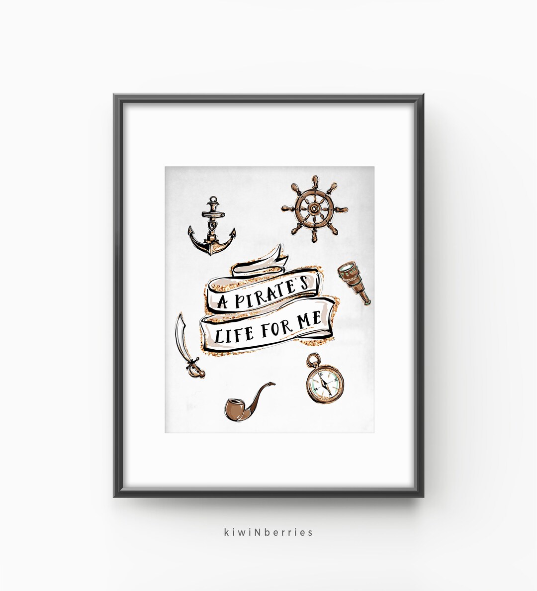Pirate Print, Pirate Printable Art, Kids Room Wall Art, Children's Room ...