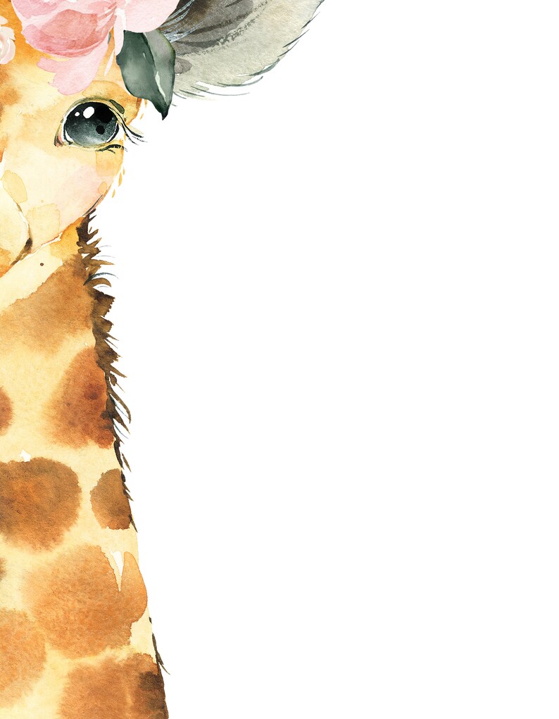 Baby Giraffe Print Nursery Decor Nursery Wall Art Baby Girl - Etsy