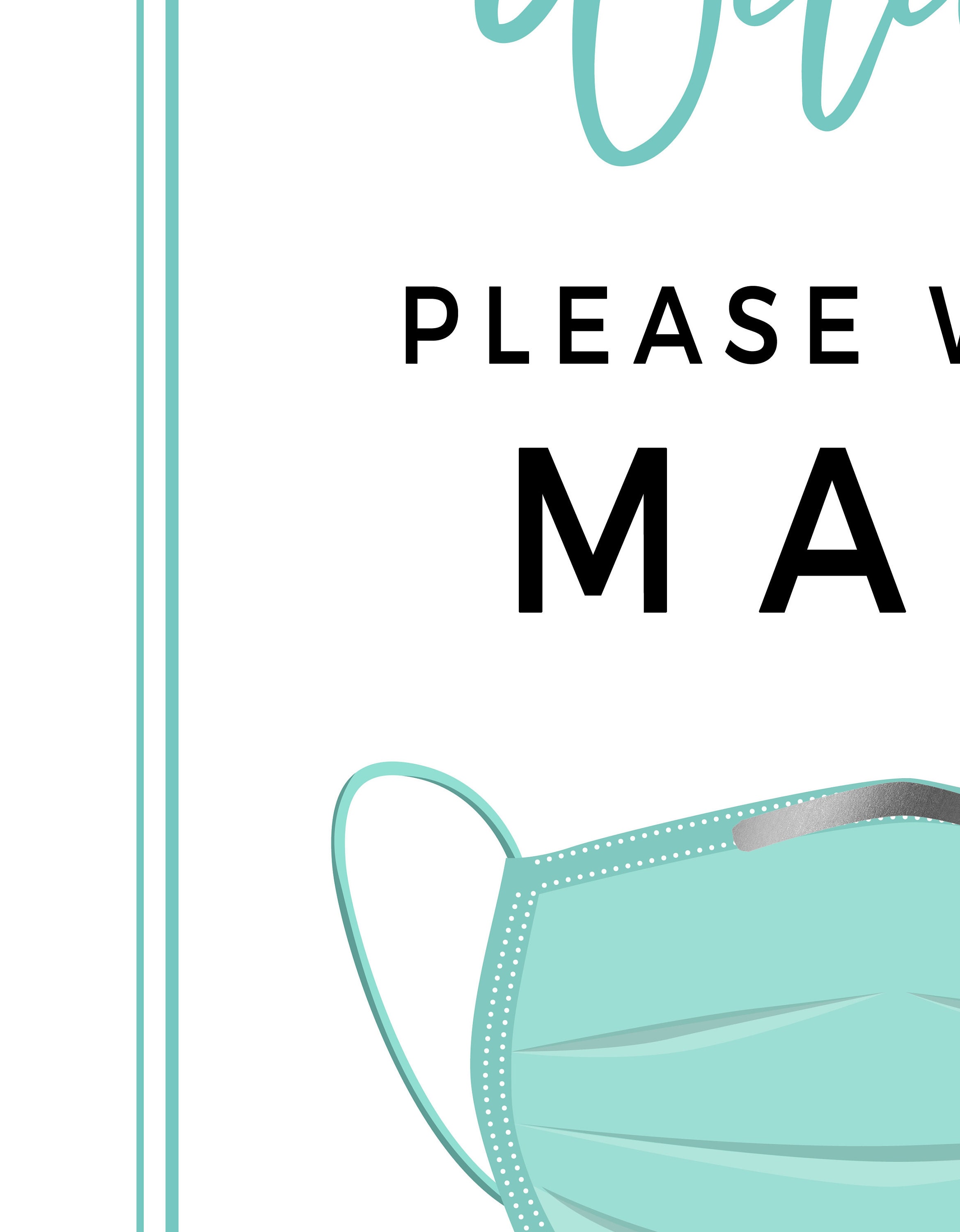 Wear a Mask Sign Business Mask Sign Printable Wear a Mask | Etsy Australia