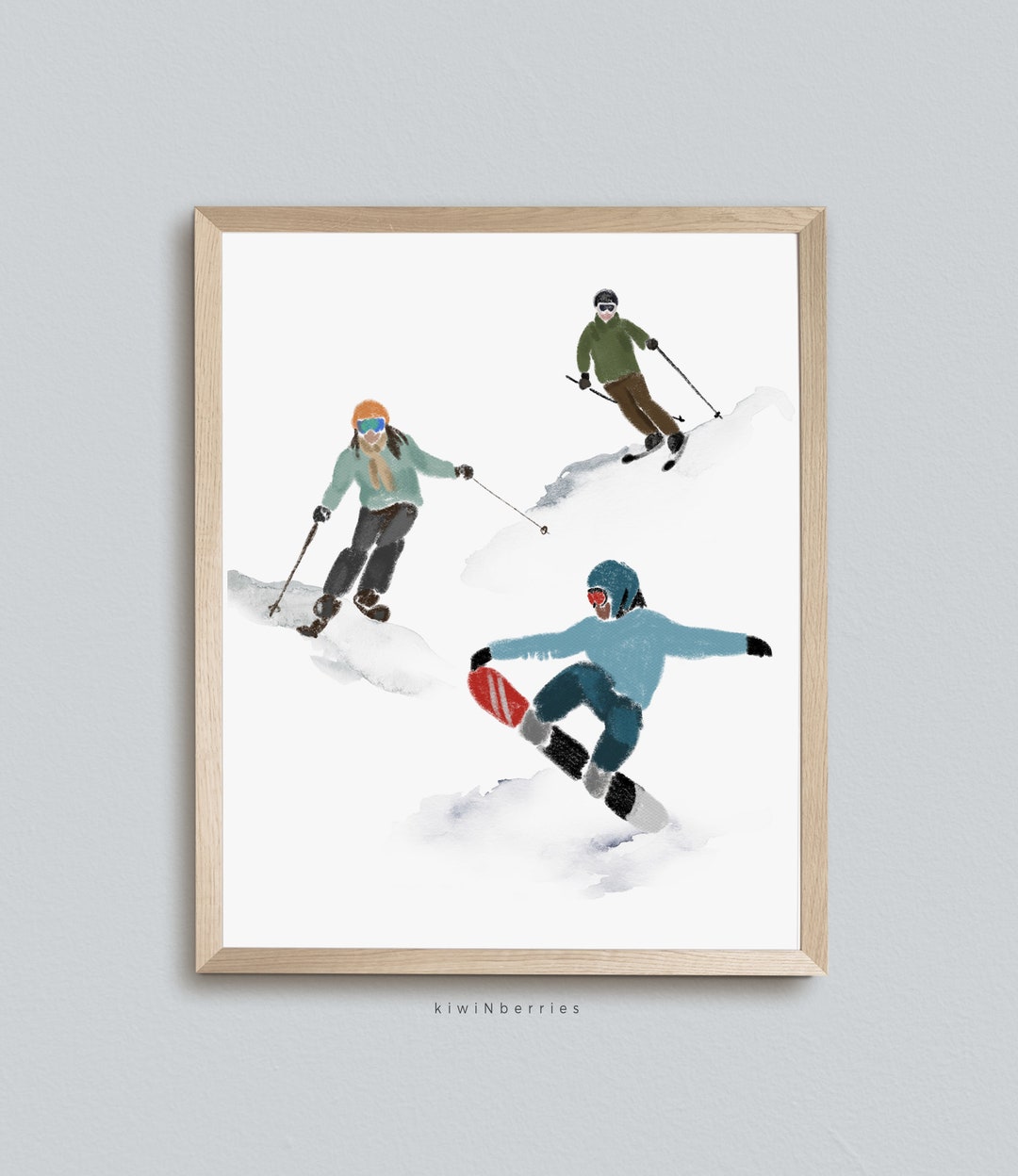 Ski Print, Fun Printables for Christmas, Holiday Winter Decorations ...