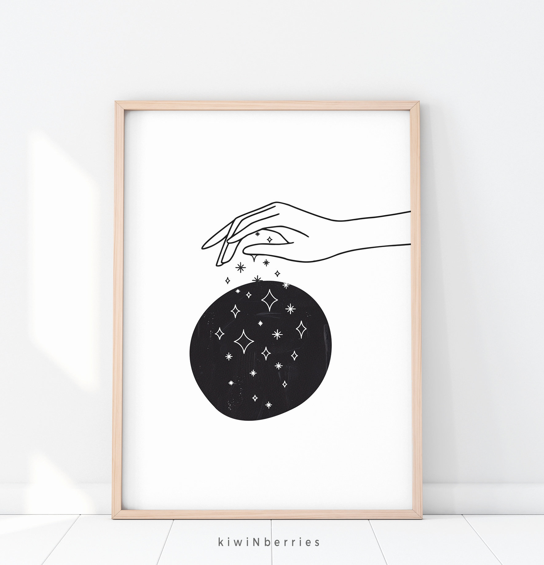 Line Drawing Print Starry Sky Printable Celestial Line Art - Etsy