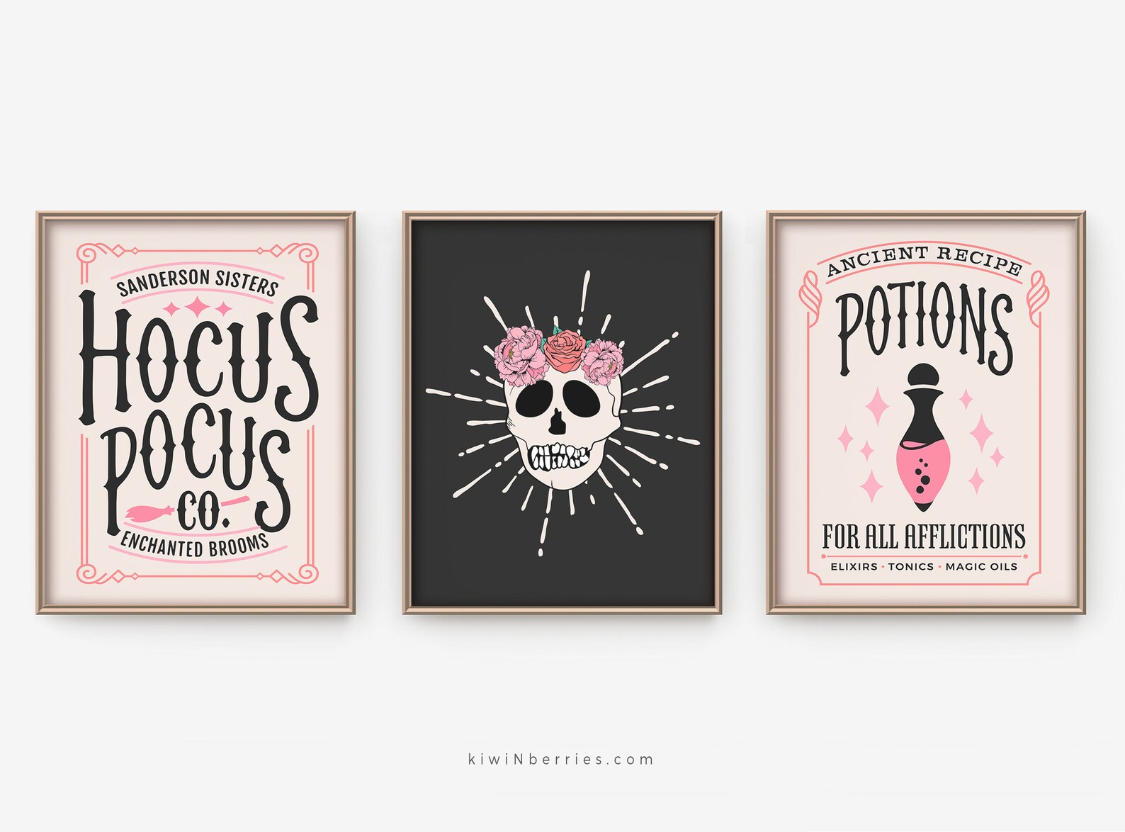 Pastel Halloween Prints Witch Poster Set Witchy Wall Decor - Etsy