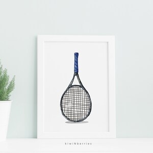 Tennis Racket Printable, Tennis Wall Art, Sport Prints, Printable ...