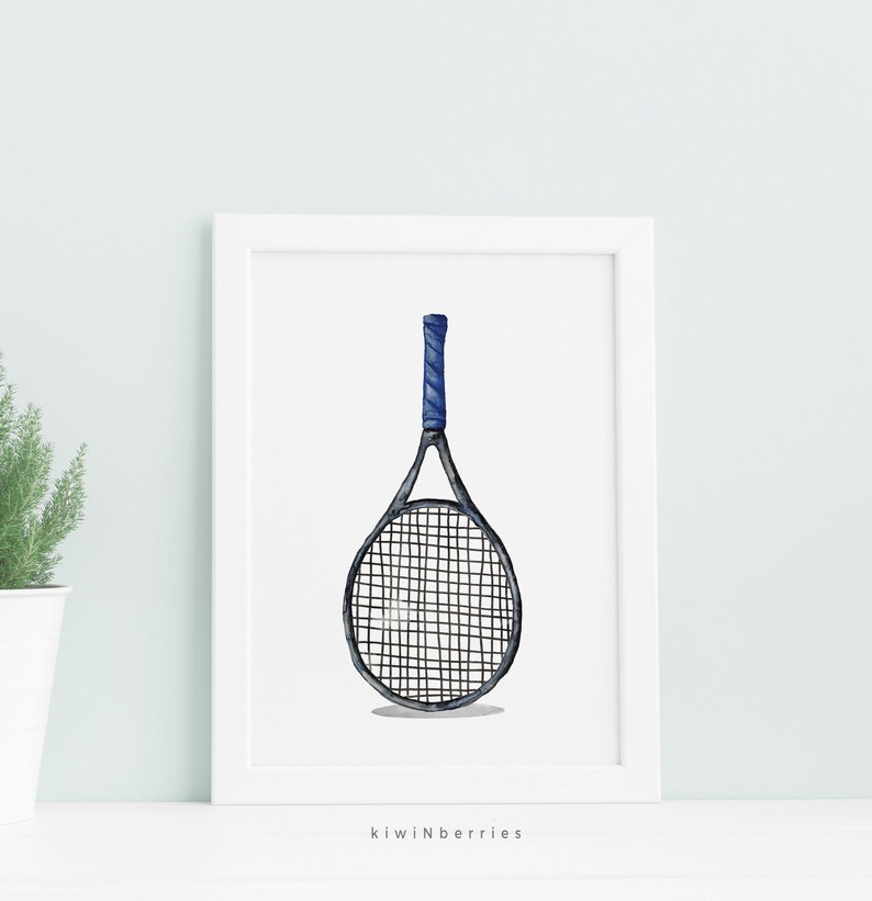 Tennis Racket Printable Tennis Wall Art Sport Prints | Etsy