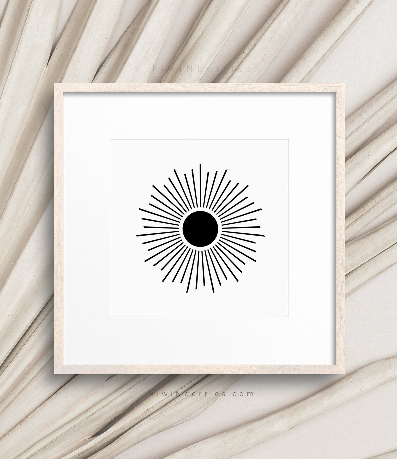 Sunburst Print Abstract Sun Print Printable Modern Art | Etsy