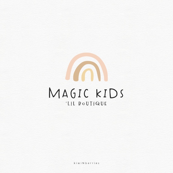 Rainbow Logo Neutral Colors Trendy Logos Earthy Tones - Etsy Australia