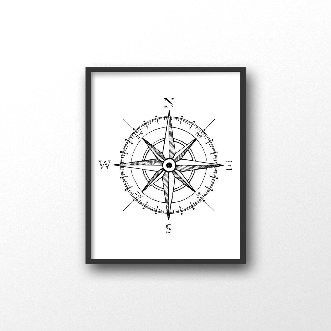 Compass Print Simple Compass Print Printable Men Gift - Etsy