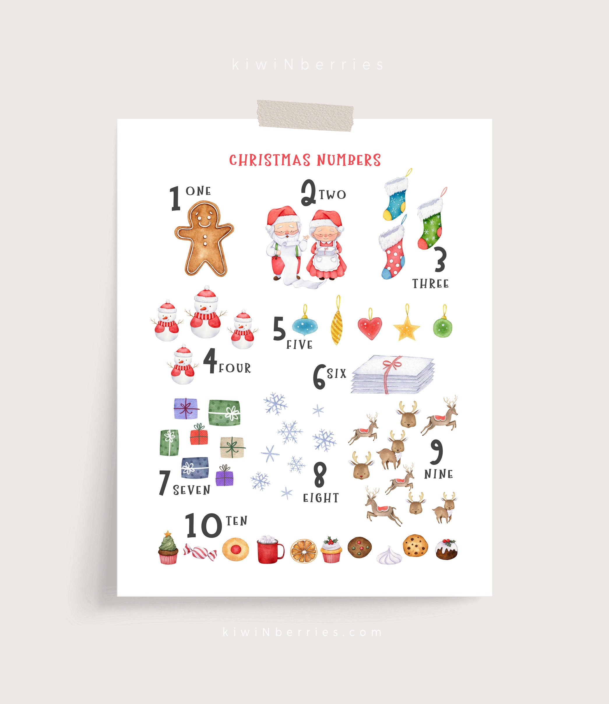 Christmas Numbers To Print