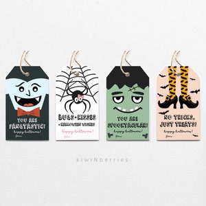 Halloween Tag Bundle, Halloween Party Treat Bag, Tags for Classmates ...