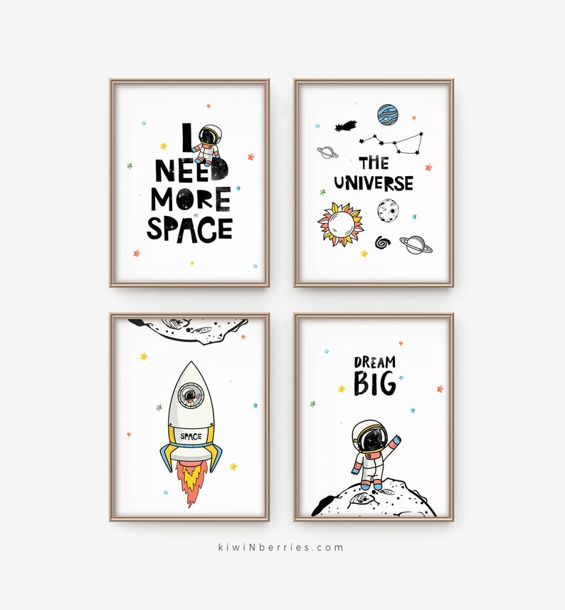 I Need More Space Print Space Art Prints Astronaut Wall Art - Etsy