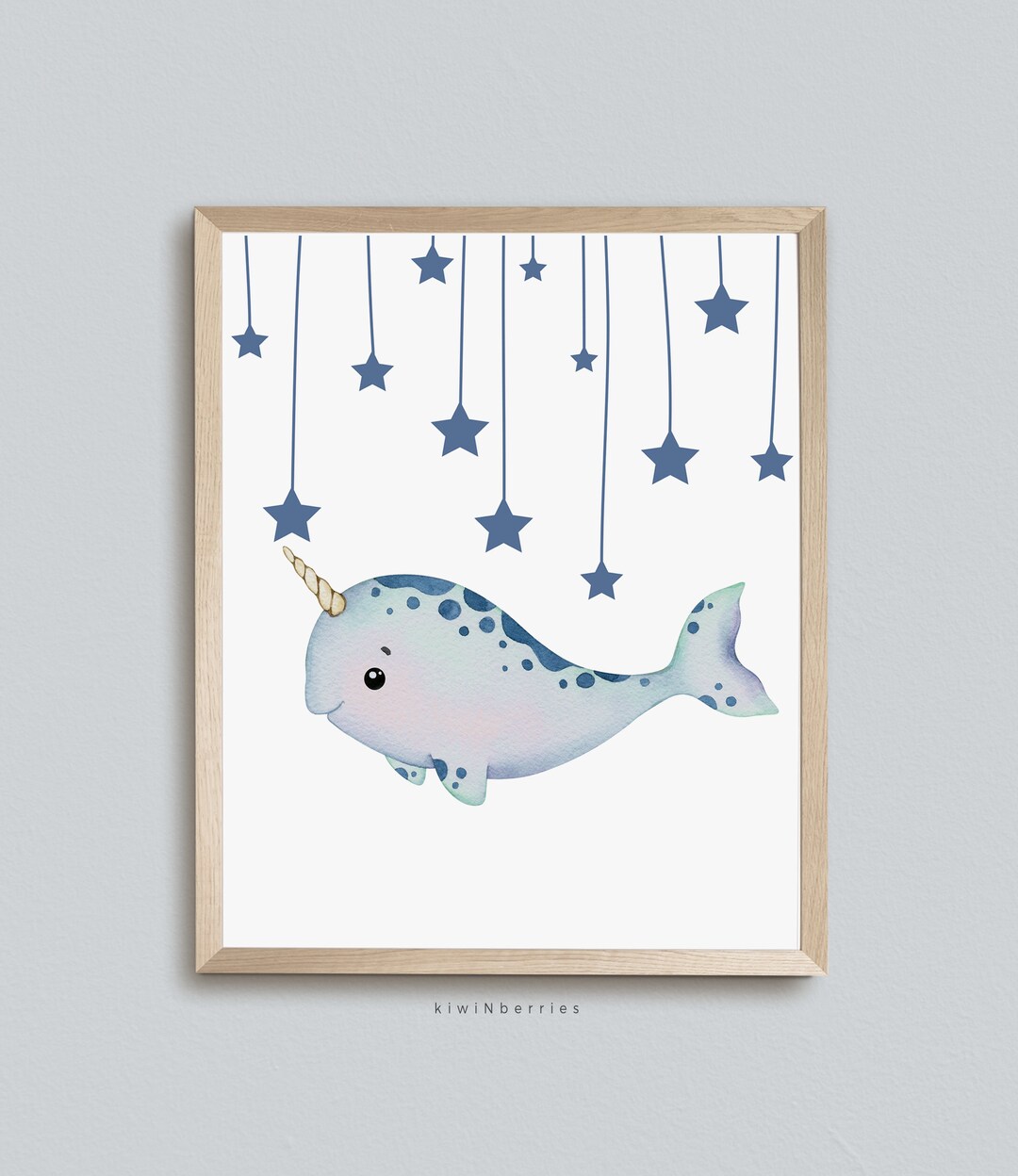 Narwhal Nursery Print: Stars and Clouds Wall Art (digital Poster) - Etsy