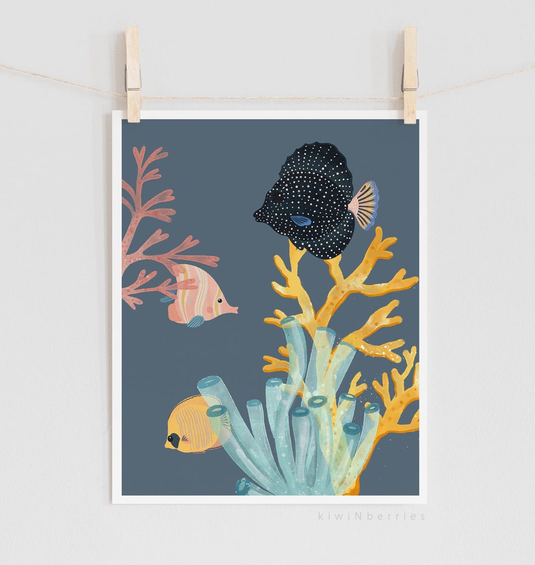Coral Reef Fish Art Print: Under the Sea Wall Decor (digital Art) - Etsy